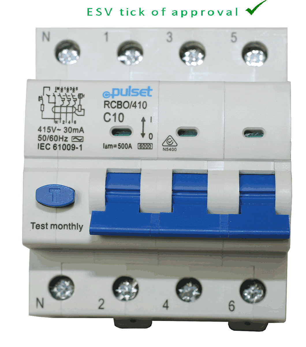 RCBO 3P+N 6KA 30ma