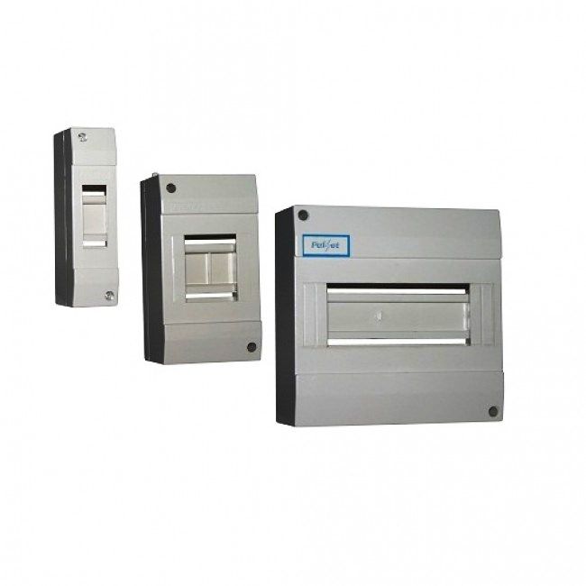 Enclosure, Switchboard, Din rail surface mount, screw on type, module ...